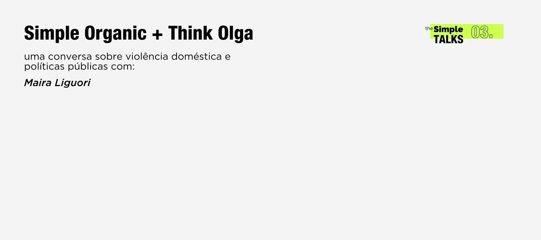 Projetos Sociais Simple Organic